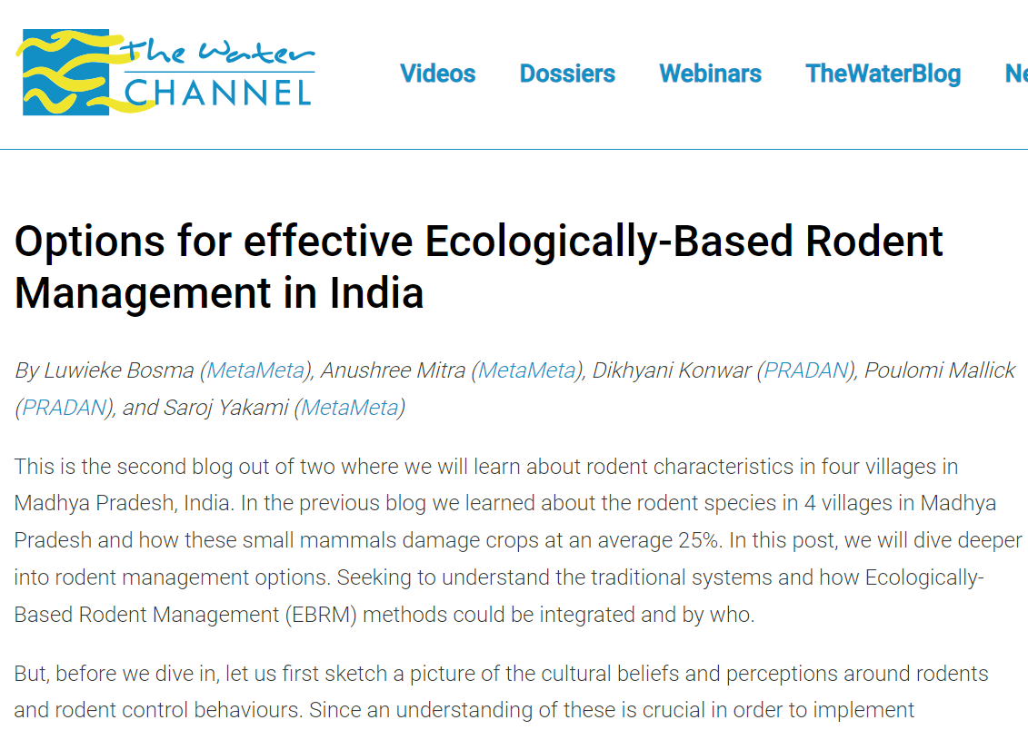 Options for effective Ecologically-Based Rodent Management in India ...